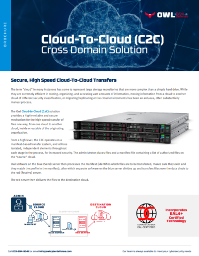 Cloud-to-Cloud (C2C) Cross Domain Solution | Owl Cyber Defense