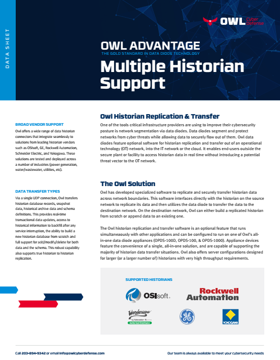 The Owl Advantage - Multiple Historian Support | Owl Cyber Defense