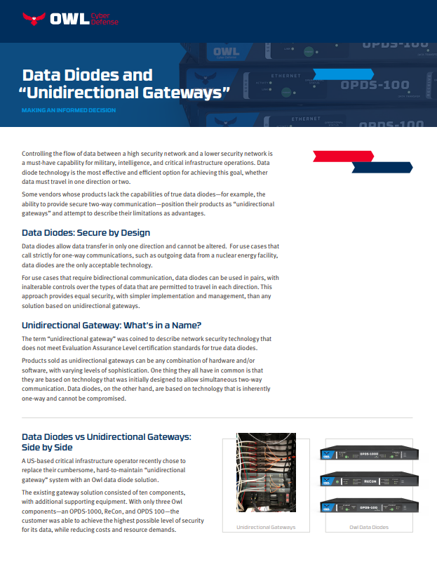 Data Diodes and Unidirectional Gateways: Making an Informed Decision ...