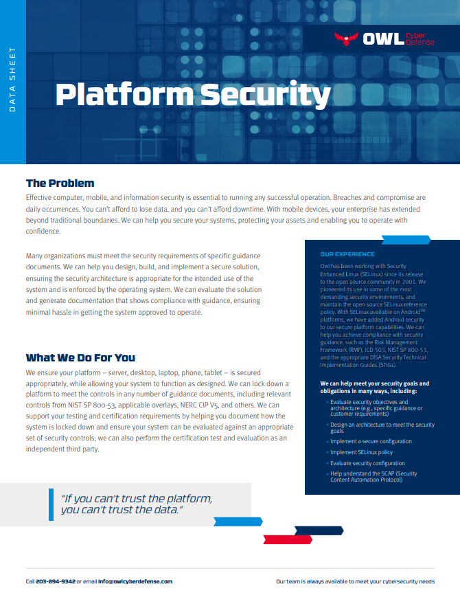 Platform Security | Owl Cyber Defense