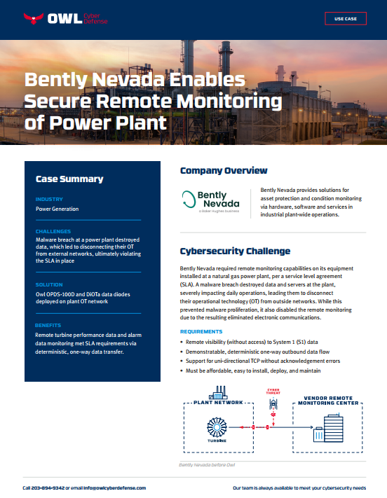 Bently Nevada Enables Secure Remote Monitoring of Power Plant | Owl ...