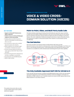Voice & Video Cross-Domain Solution (V2CDS) | Owl Cyber Defense