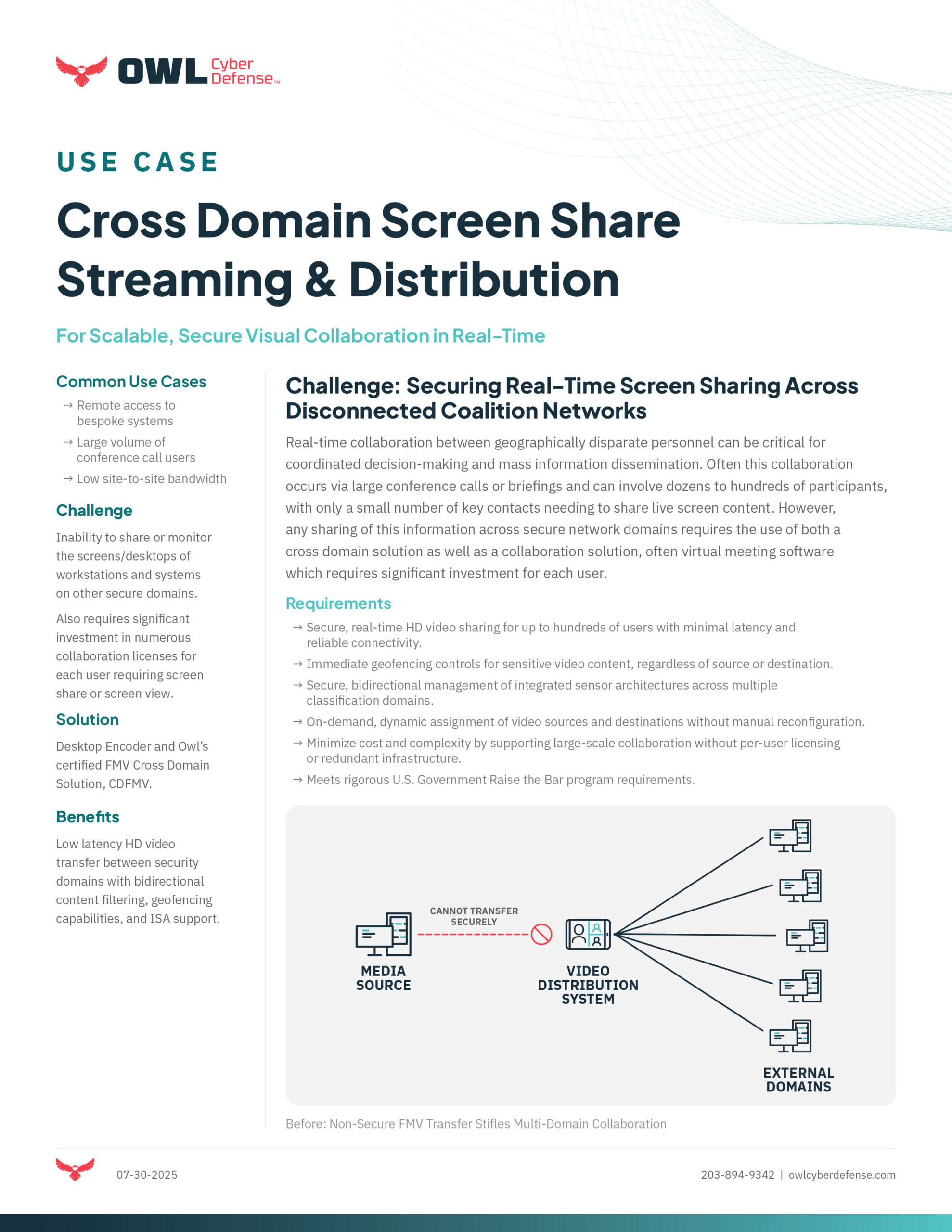 Cross Domain Screen Share Streaming & Distribution | Owl Cyber Defense